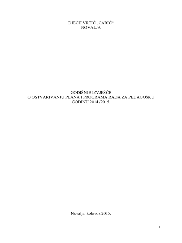 Fillable Online O OSTVARIVANJU PLANA I PROGRAMA RADA ZA PEDAGOKU Fax ...