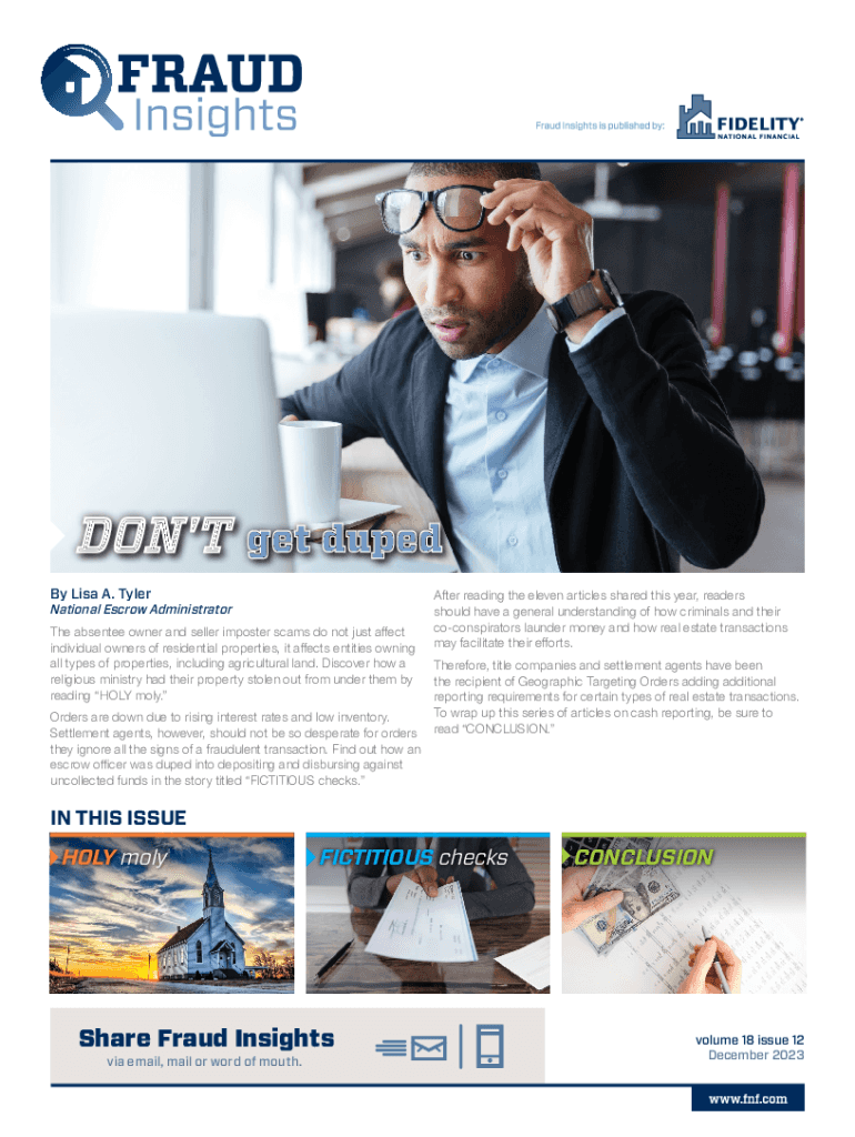 Fillable Online Fidelity National Financial - Fraud Insights ...