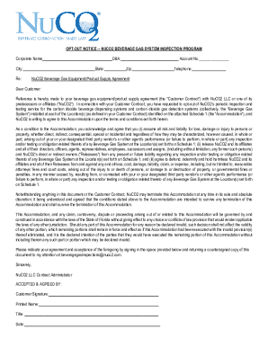 Fillable Online Opt-Out Notice -- NuCO2 Beverage Gas System Inspection ... Fax Email Print ...
