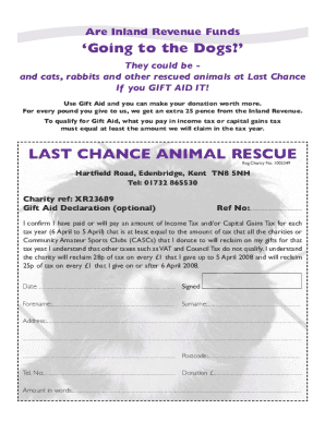 Fillable Online Tax Benefits of Animals Shelters and Rescue Pets Fax ...