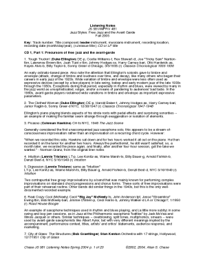 Fillable Online Avant Garde Jazz HistoryLegendary Free Jazz Artists ...