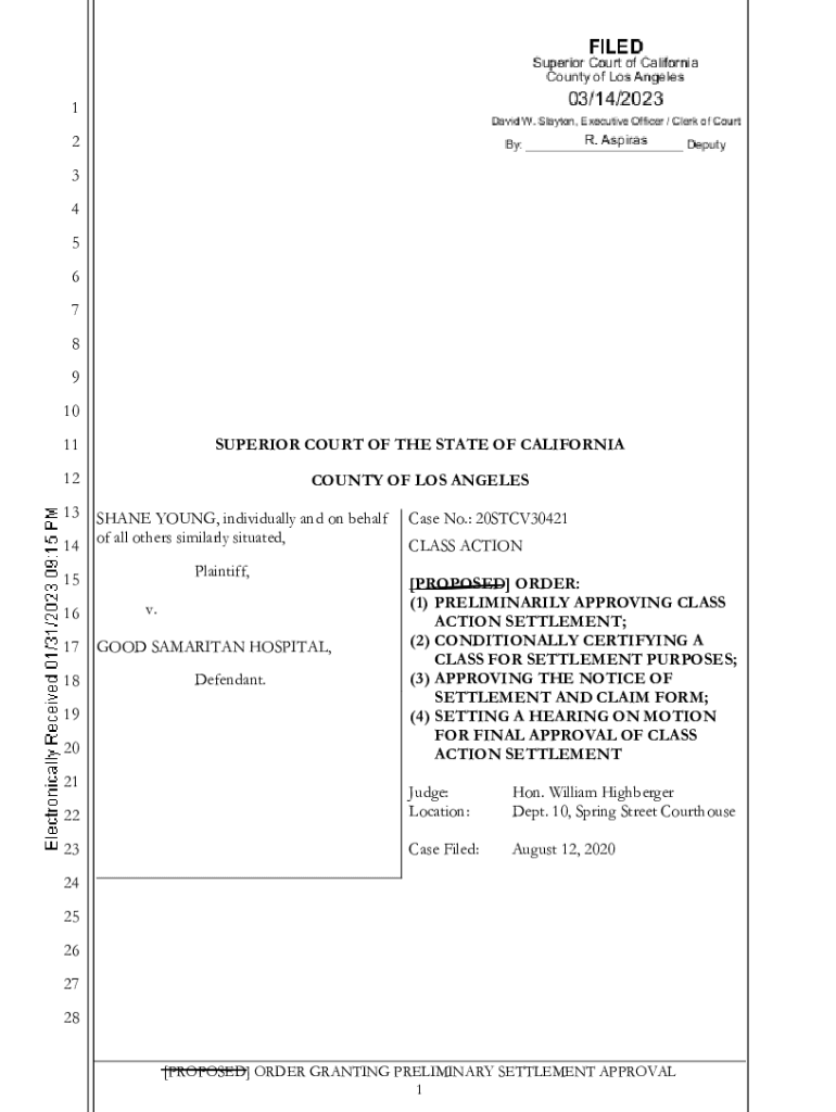 Fillable Online 06 Good Samaritan Mtn for Prelim Approval - Proposed ...