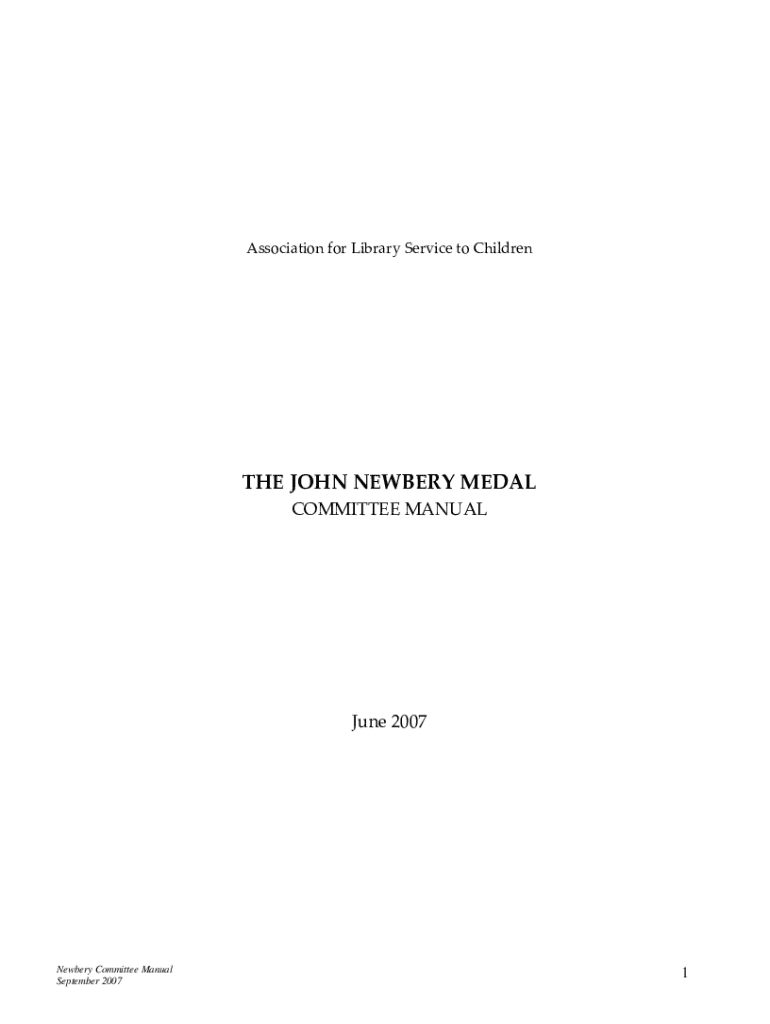 Fillable Online Children's and Young Adult Book Awards: John Newbery ...