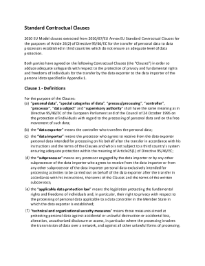 Fillable Online New Standard Contractual Clauses for Data Transfers ... Fax Email Print - pdfFiller