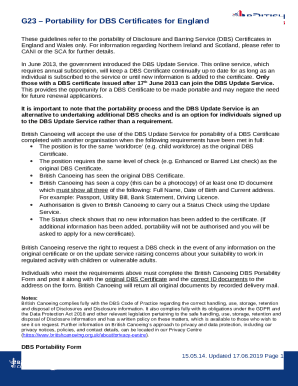 The Disclosure and Barring Service (DBS) Doc Template | pdfFiller