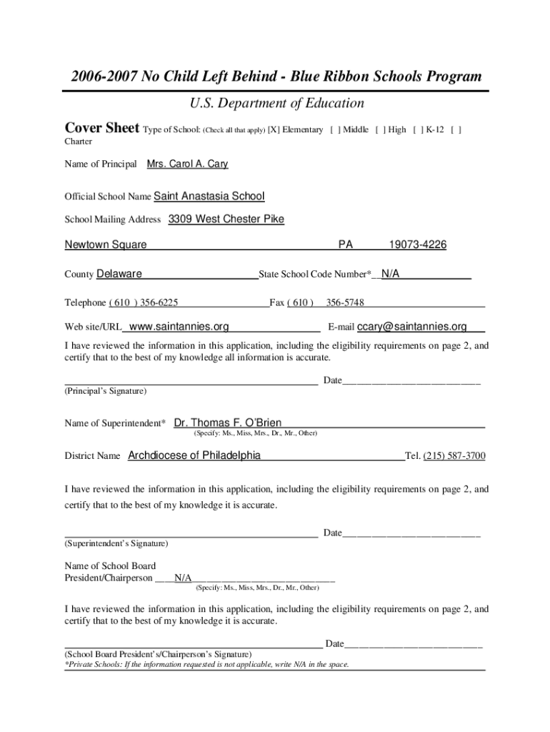 Fillable Online Official School Name Saint Anastasia School Fax Email ...