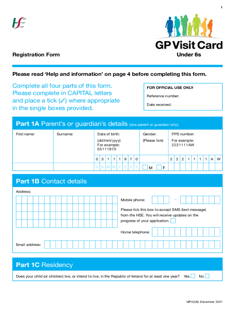 Fillable Online under-6s-gp-visit-card-application-form- ... Fax Email Print - pdfFiller