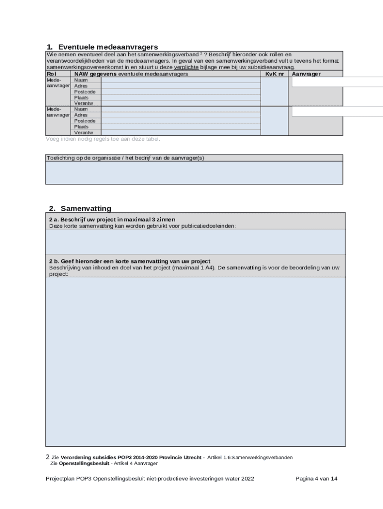POP3 NPI Water at projectplan Doc Template | pdfFiller