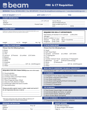 Fillable Online Beam Radiology: Home Page Fax Email Print - pdfFiller