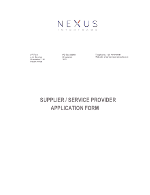 Fillable Online SUPPLIER / SERVICE PROVIDER APPLICATION FORM Fax Email Print - pdfFiller