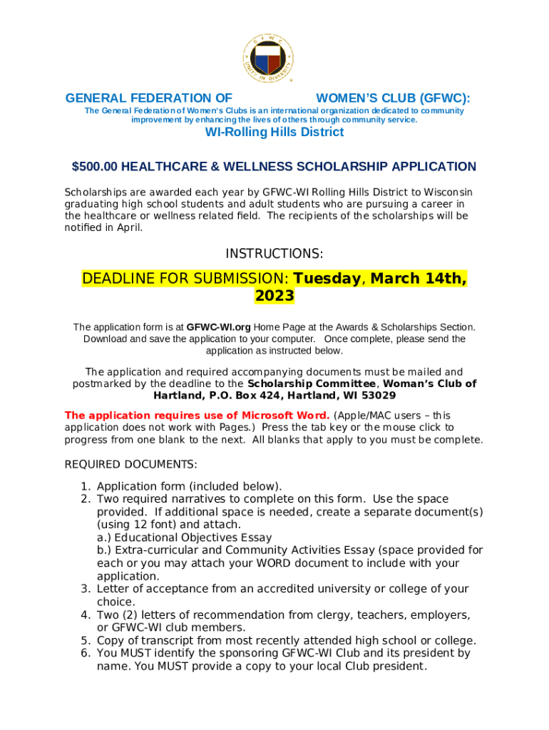 General Federation of Women's Clubs International (GFWC) Doc Template ...