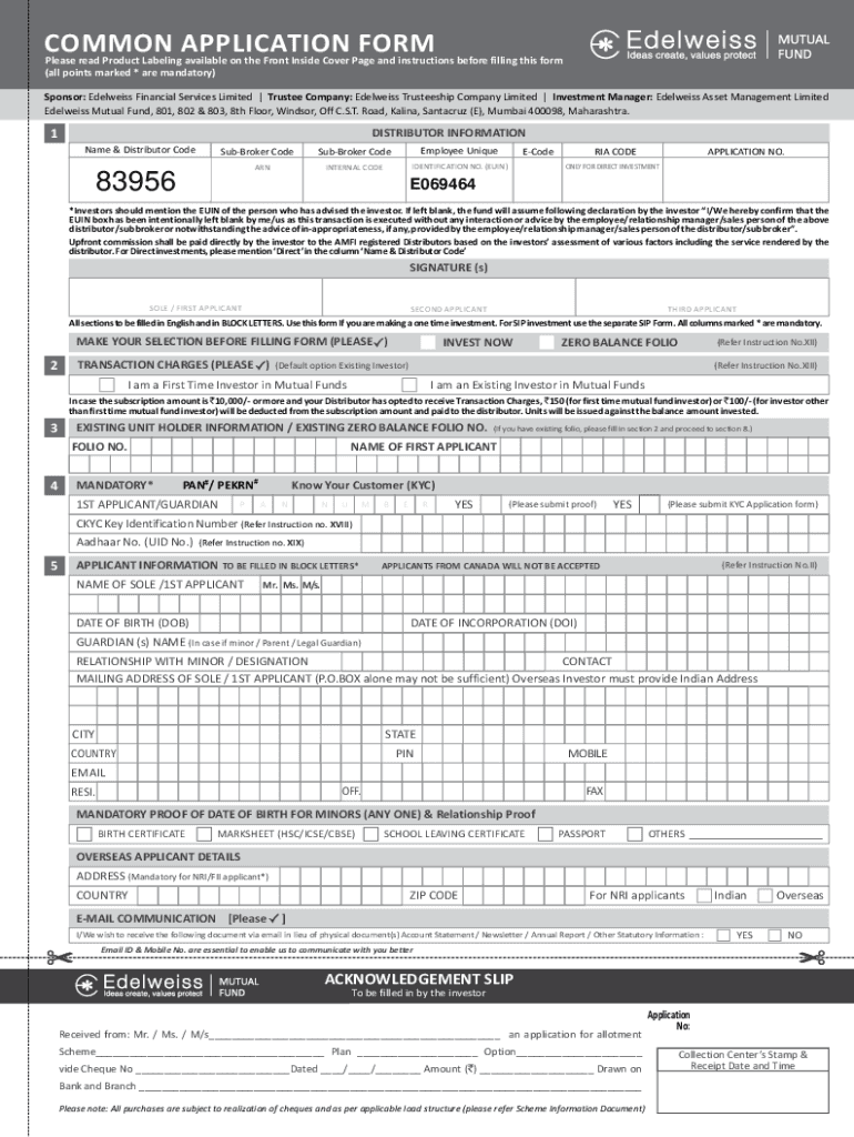 Fillable Online COMMON APPLICATION FORM 83956 Fax Email Print - pdfFiller