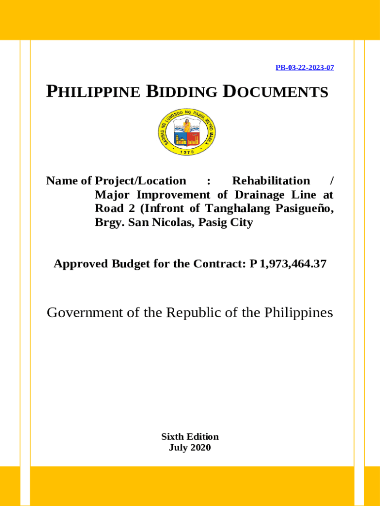 Philippine Bidding Documents Name of Project ... - Pasig City Doc ...