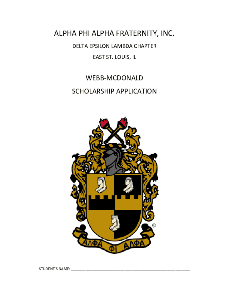 Fillable Online Delta Epsilon Lambda, Alpha Phi Alpha Fraternity Inc ...