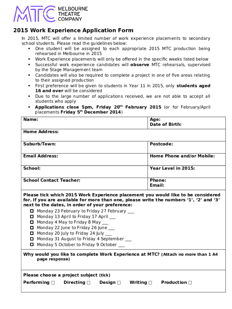 Work Experience: Policy - SchoolsViceducation.vic.gov.au Doc Template ...