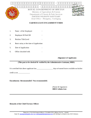Leave Encashment - Fill and Sign Printable Template ... Doc Template ...