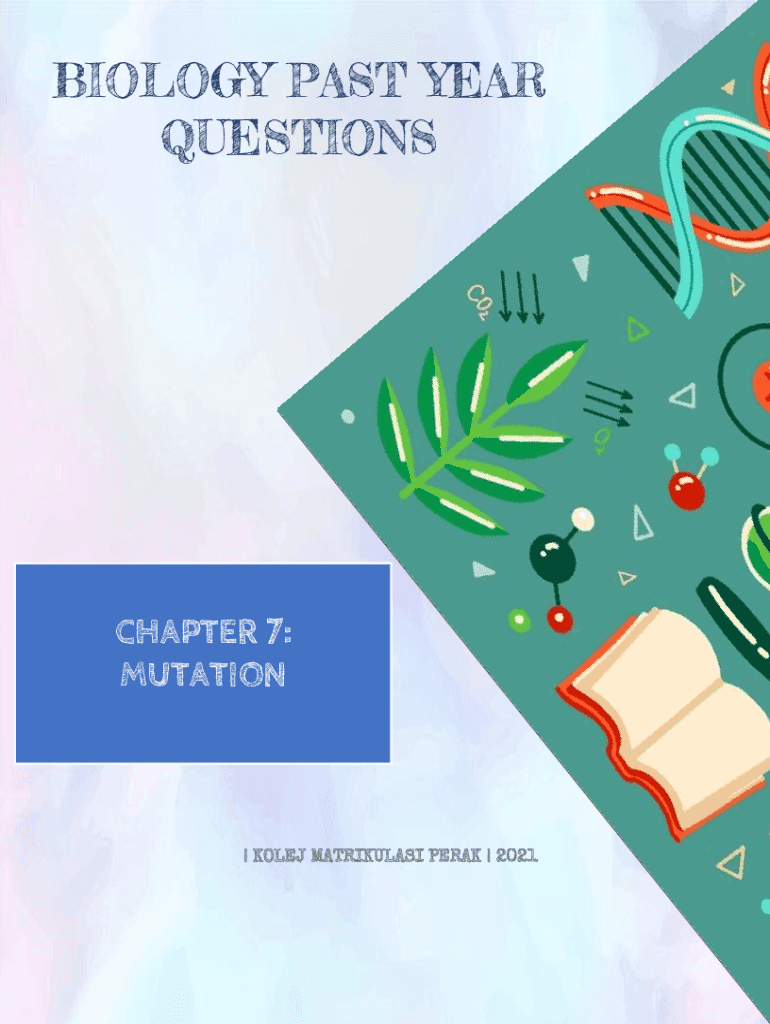 Fillable Online BIOLOGY PAST YEAR QUESTIONS Fax Email Print - pdfFiller