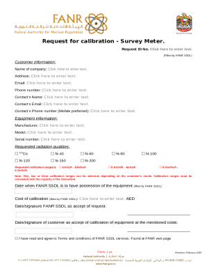 Meter Calibration/Repair Authorization - fanr gov Doc Template | pdfFiller