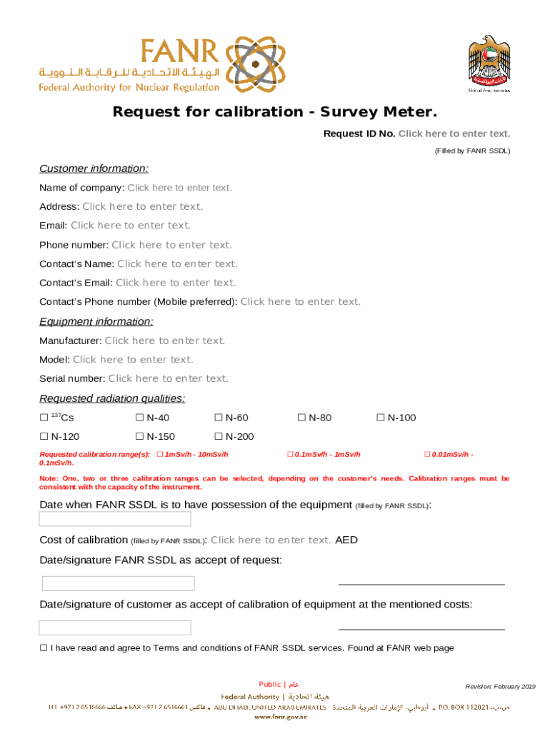 Meter Calibration/Repair Authorization - fanr gov Doc Template | pdfFiller