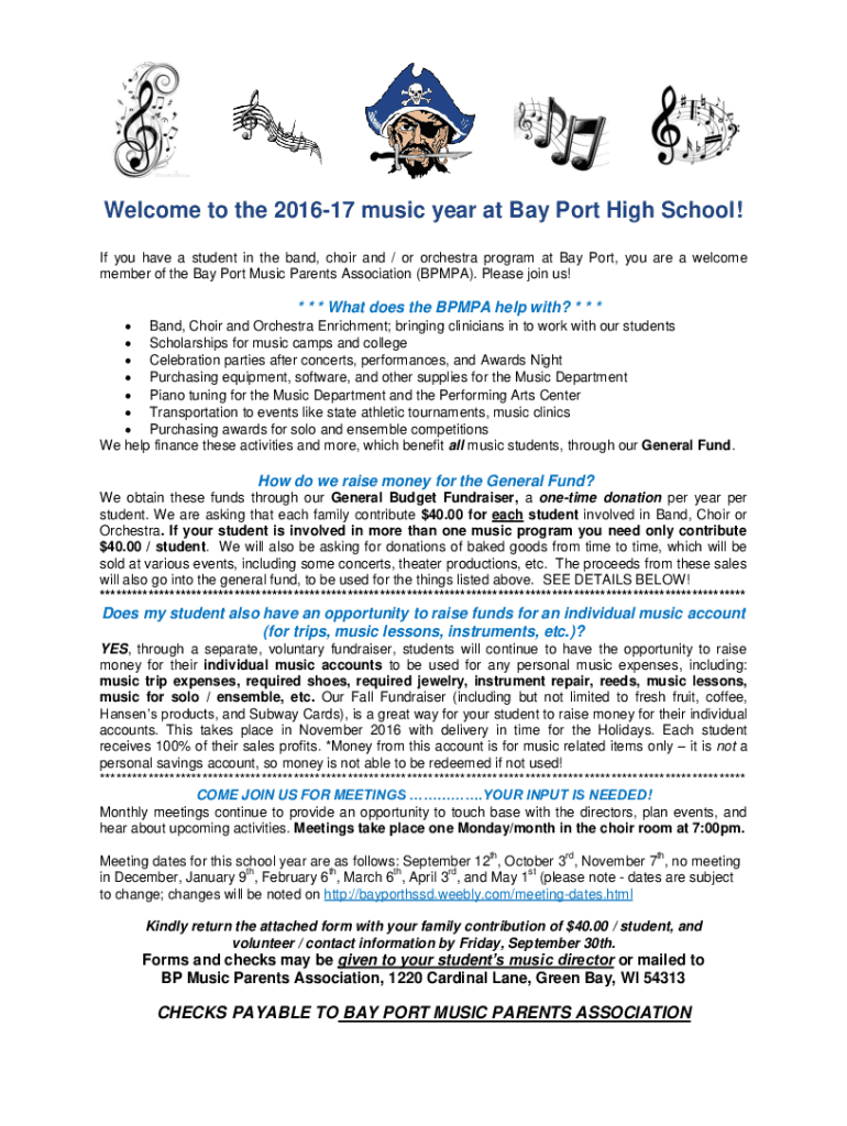 Fillable Online 63 BAND Membership in the Bay Port Band gives students ...