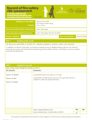 Fillable Online Fire safety risk assessment - Forms and records ...