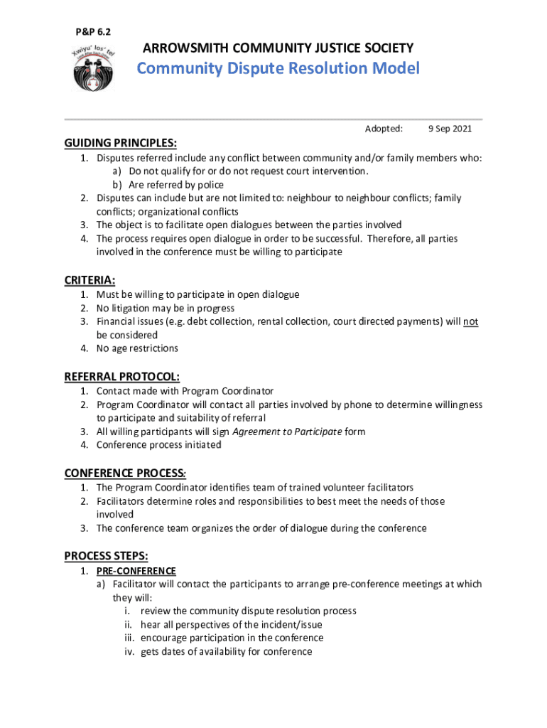 Fillable Online Community Dispute Resolution Model Fax Email Print ...