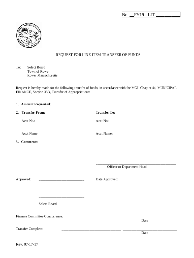 Reserve Fund Transfer Request Doc Template | pdfFiller