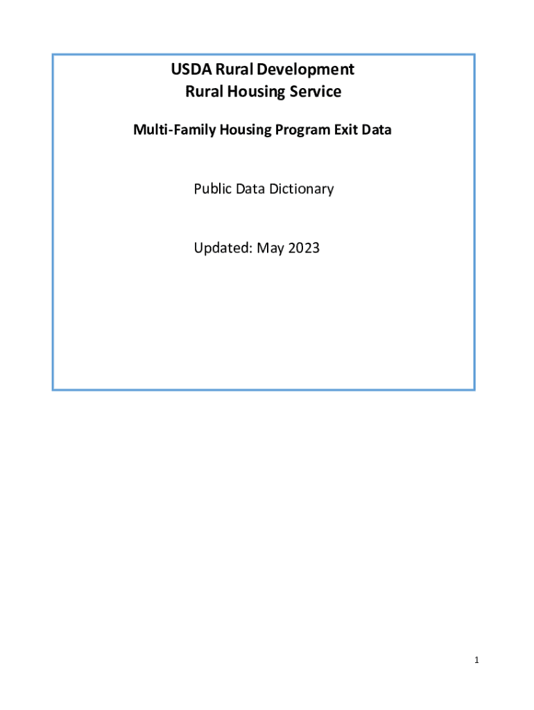 Fillable Online USDA Rural Development Multi-Family Housing Program ...