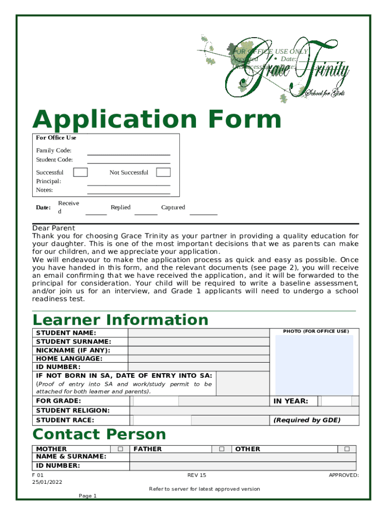 Online gracetrinity co Grace Trinity School for Girls Doc Template ...