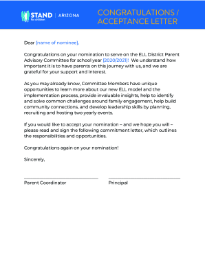 Fillable Online How to Write A Nomination Acceptance Letter Fax Email ...