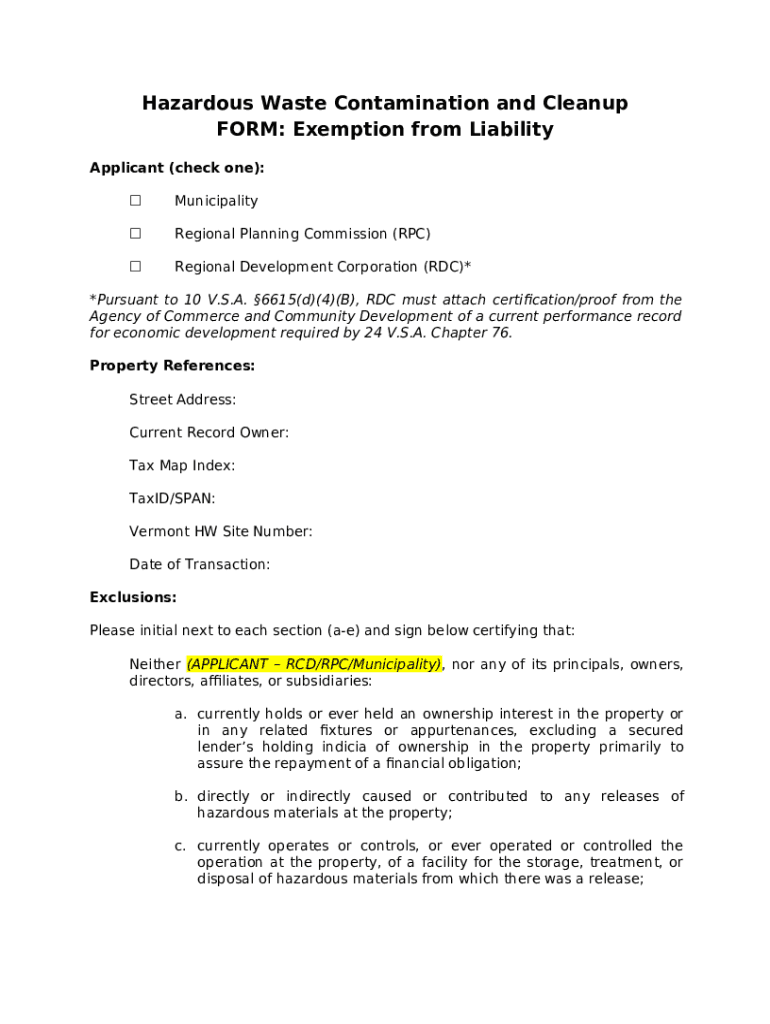 Hazardous Waste Contamination and Cleanup Doc Template | pdfFiller