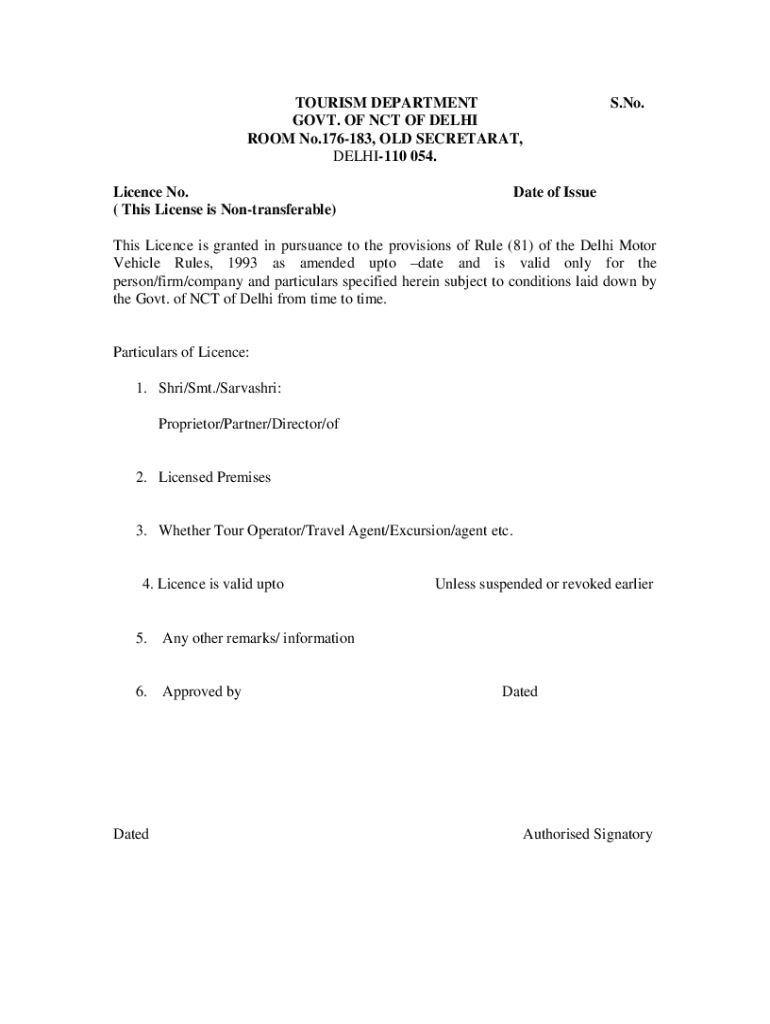 Fillable Online Lisence form for tour operator.doc Fax Email Print ...