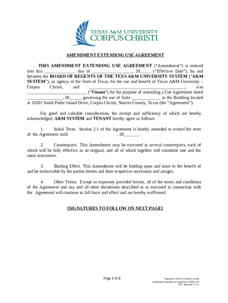 **first** amendment and extension of space lease ... Doc Template | pdfFiller