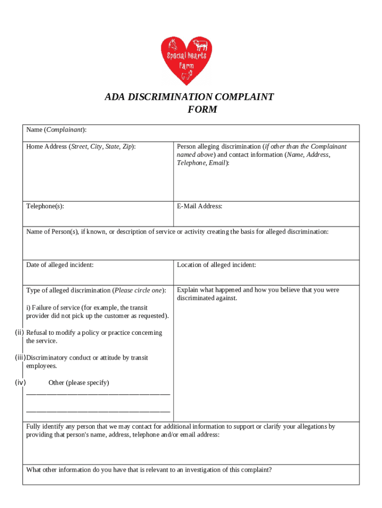 HUD 903 Complaint - HUD Portal Doc Template | pdfFiller