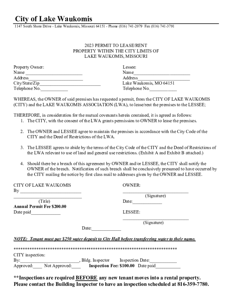 Fillable Online Permit to Lease Form.doc Fax Email Print - pdfFiller