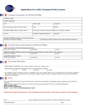 Fillable Online GS1 DatabaseSearch & look up by GLN, Prefix, GTIN, UPC ...