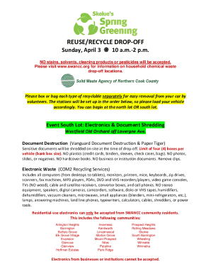Fillable Online Reuse and recycle drop-off list Fax Email Print - pdfFiller