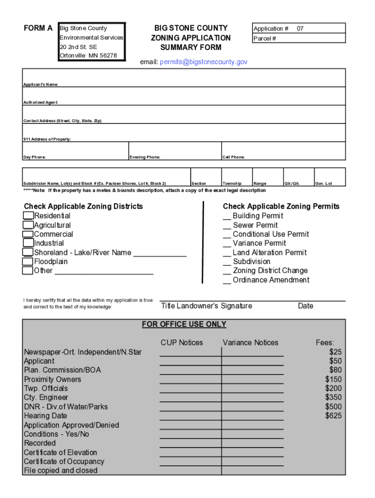 Fillable Online Stone County Zoning RegulationsTable of Contents Fax ...