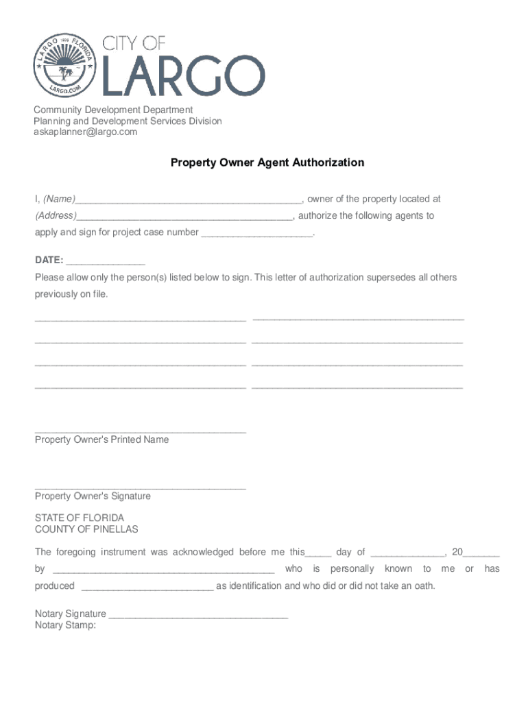 Fillable Online Property Owner Agent Authorization Fax Email Print - pdfFiller