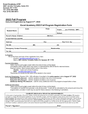 Fillable Online Spring 2022 Registration Form - Manhasset Fax Email ...