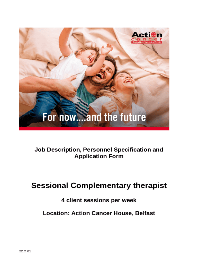 Sessional Complementary Therapist Application Doc Template | pdfFiller