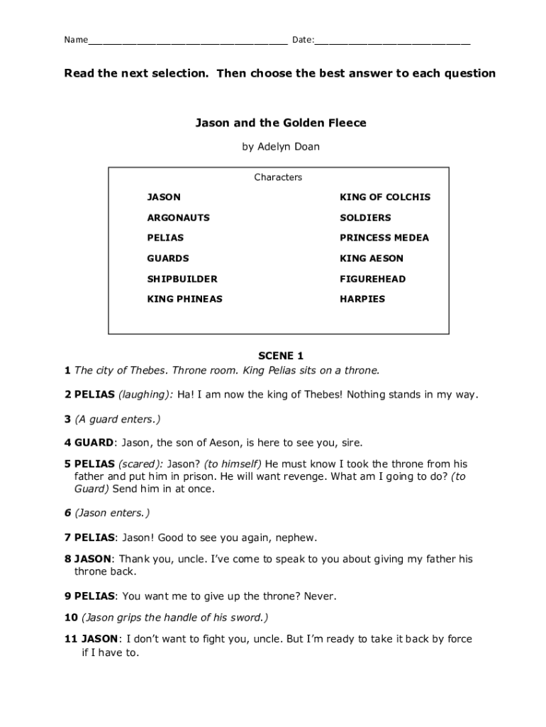 Fillable Online Read the next selection Fax Email Print - pdfFiller