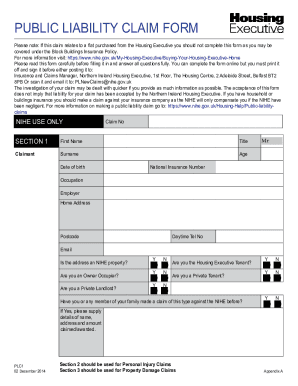 Fillable Online Public Liability Claim Form 02.12.14. Form for making a ...