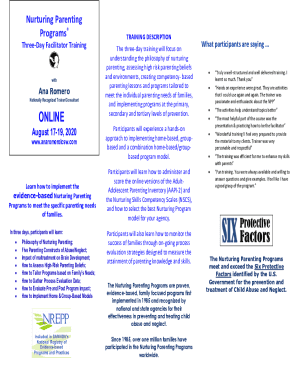 Fillable Online Implementing Nurturing Parenting Programs (Birth to Age ...