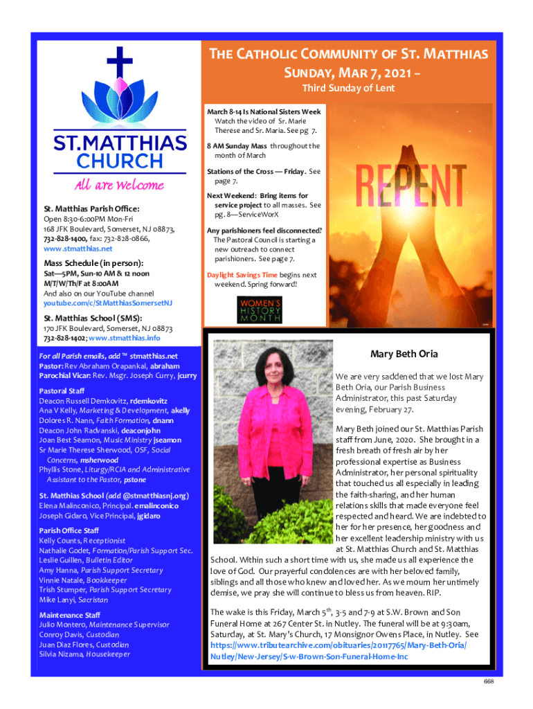 Fillable Online Vocation Testimony -Sister Therese Marie, T.O.R ...