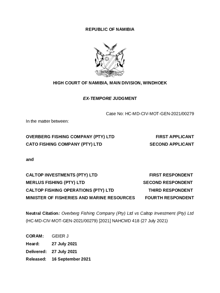 FISHCOR v African Selection Fishing (Namibia) (Pty) Ltd ( ... Doc ...