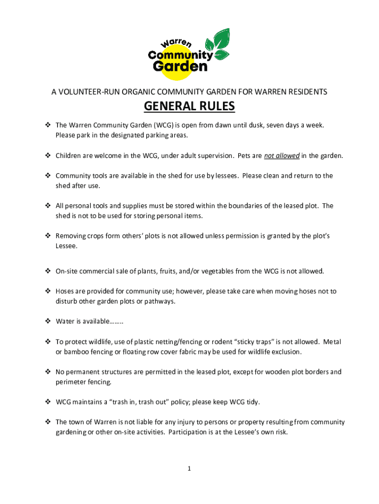 Fillable Online Town of Christiansburg Community Garden Regulations Fax ...