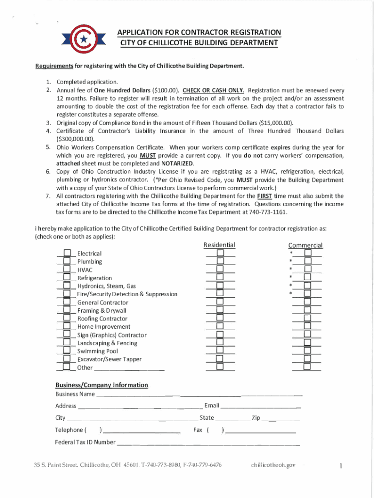 Fillable Online 2020 Application for Contractor Registration. ... Fax ...