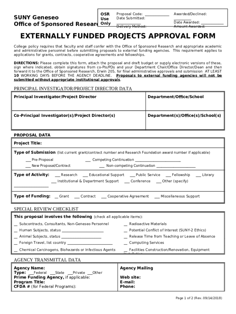 Office of Sponsored Research s Doc Template | pdfFiller