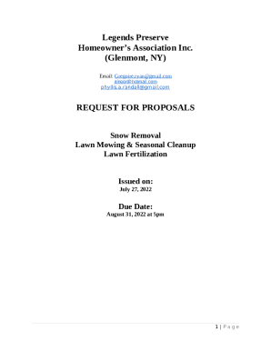 Proposal - The Legends Homeowner's Association Doc Template | pdfFiller